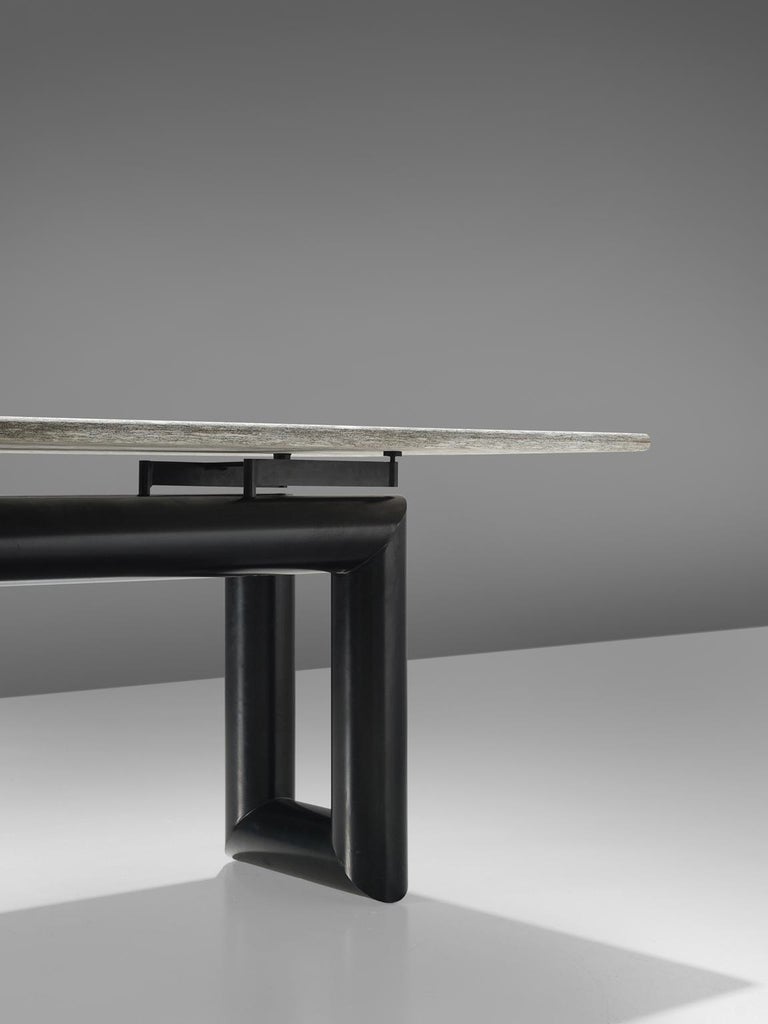 Mario Botta 'Terzo' Table with Grey Stone Top, 1983 For Sale at 1stDibs