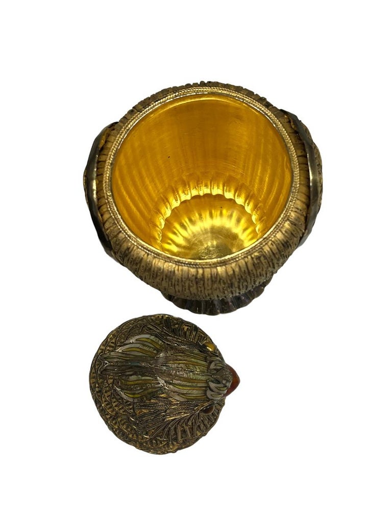 Mario Buccellati, 20th Century Silver-Gilt and Enamel Jar Depicting a ...