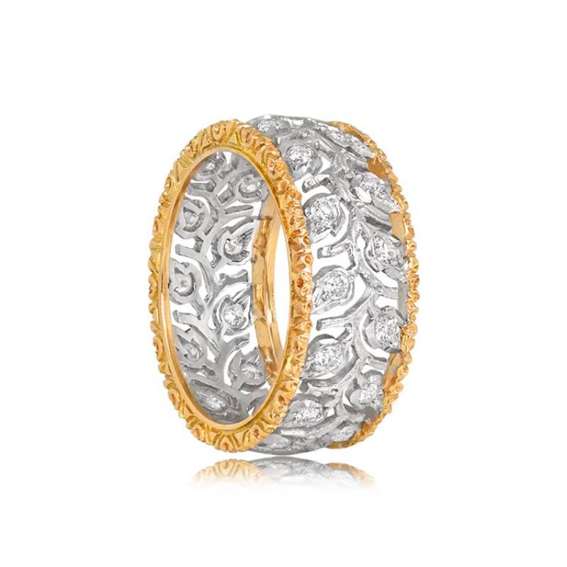 Mario Buccellati Diamond Ramage Wedding Band, 18k Gold For Sale at 1stDibs