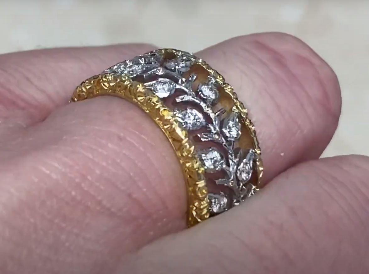 Mario Buccellati Diamond Ramage Wedding Band, 18k Gold For Sale at 1stDibs