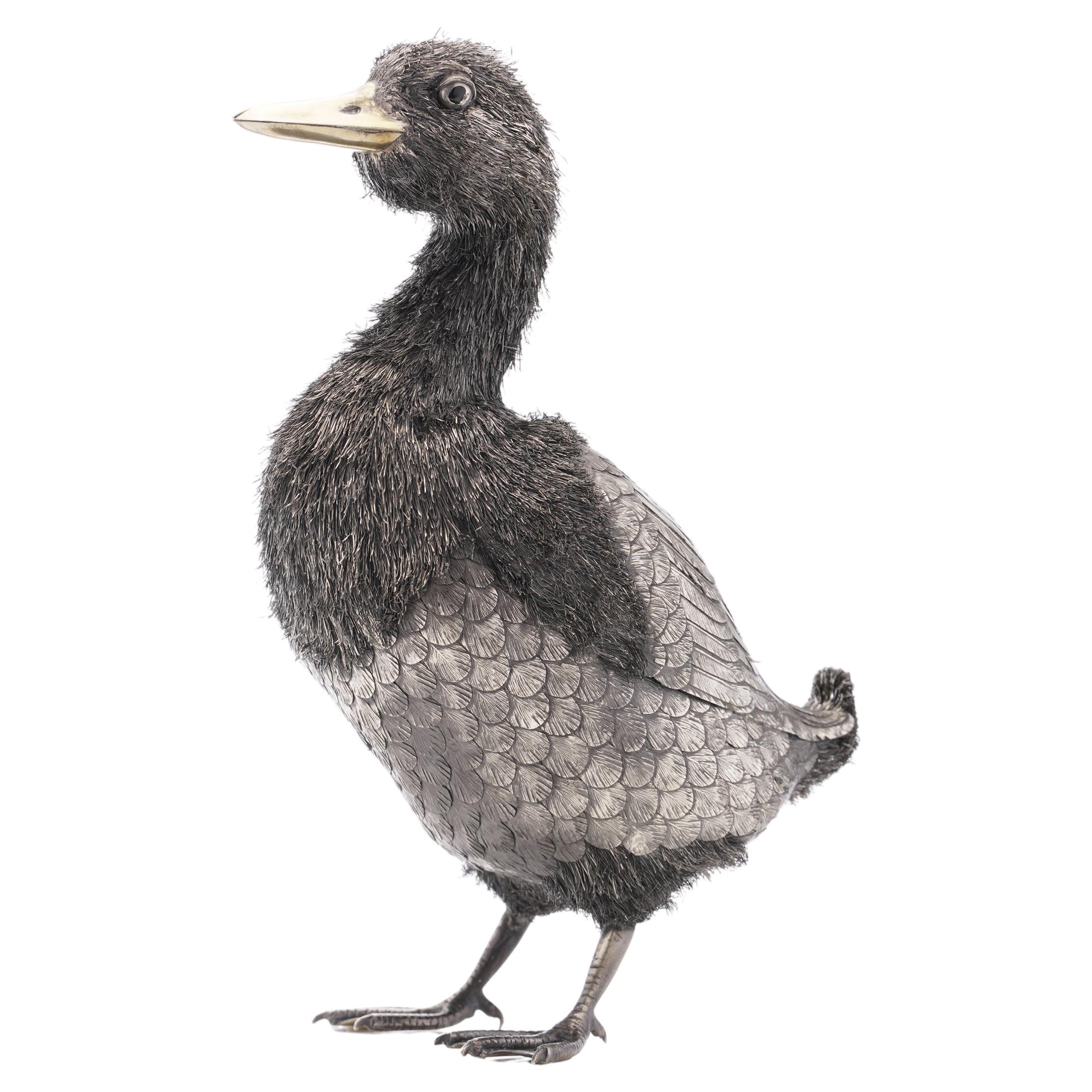 Mario Buccellati Silver Impressively Realistic Standing Duck Model For ...