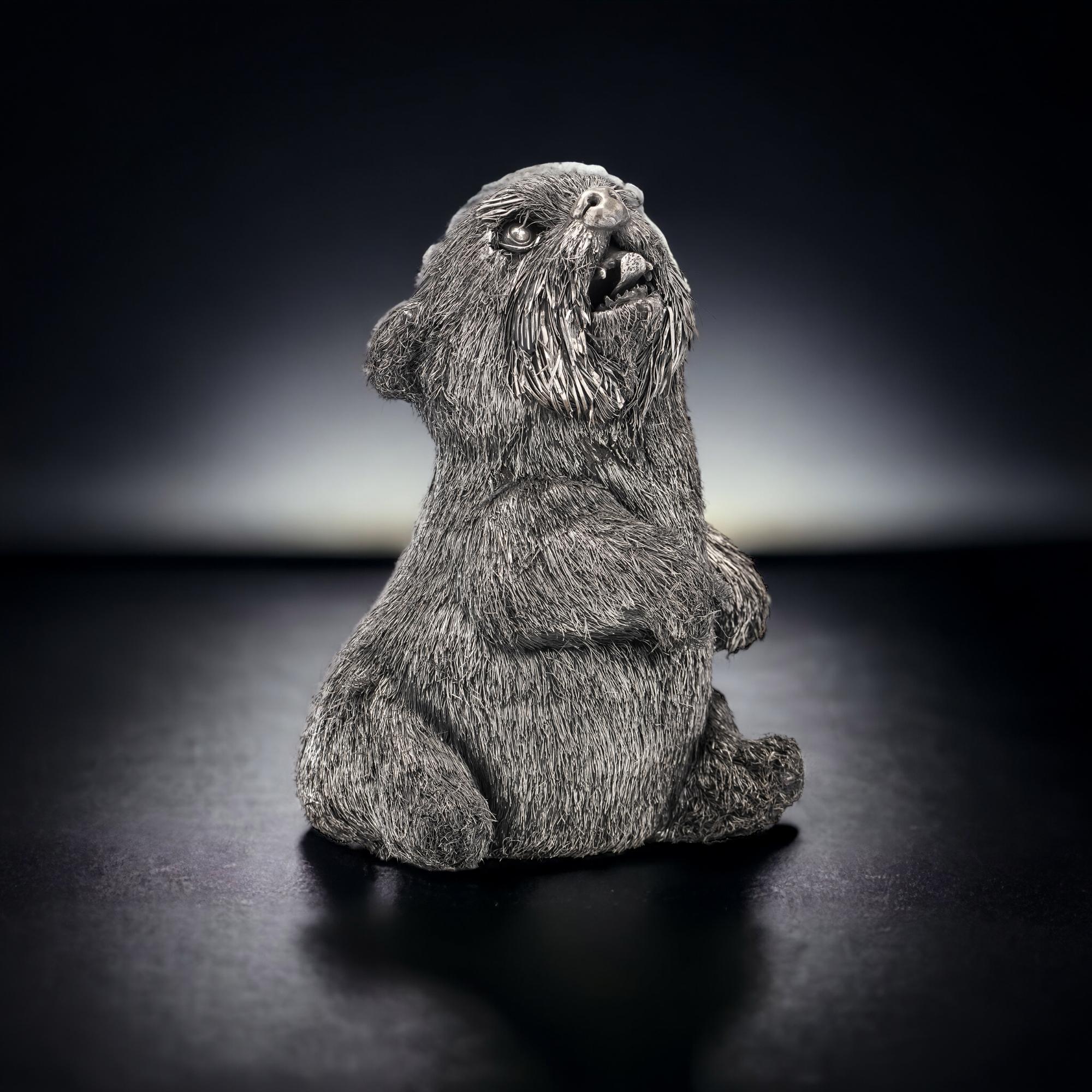 Mario Buccellati Sterling Silver Furry Cub Model in a Sitting Pose For ...