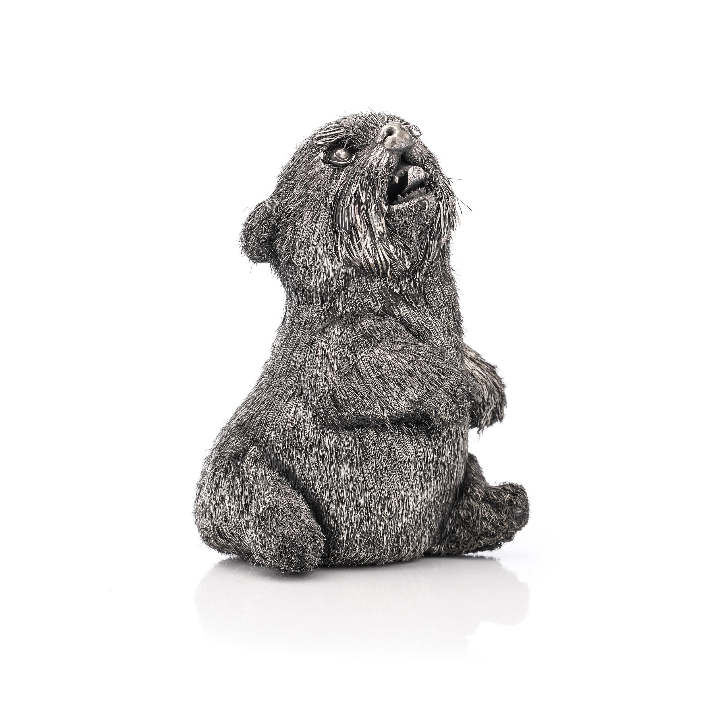 Mario Buccellati Sterling Silver Furry Cub Model in a Sitting Pose For ...
