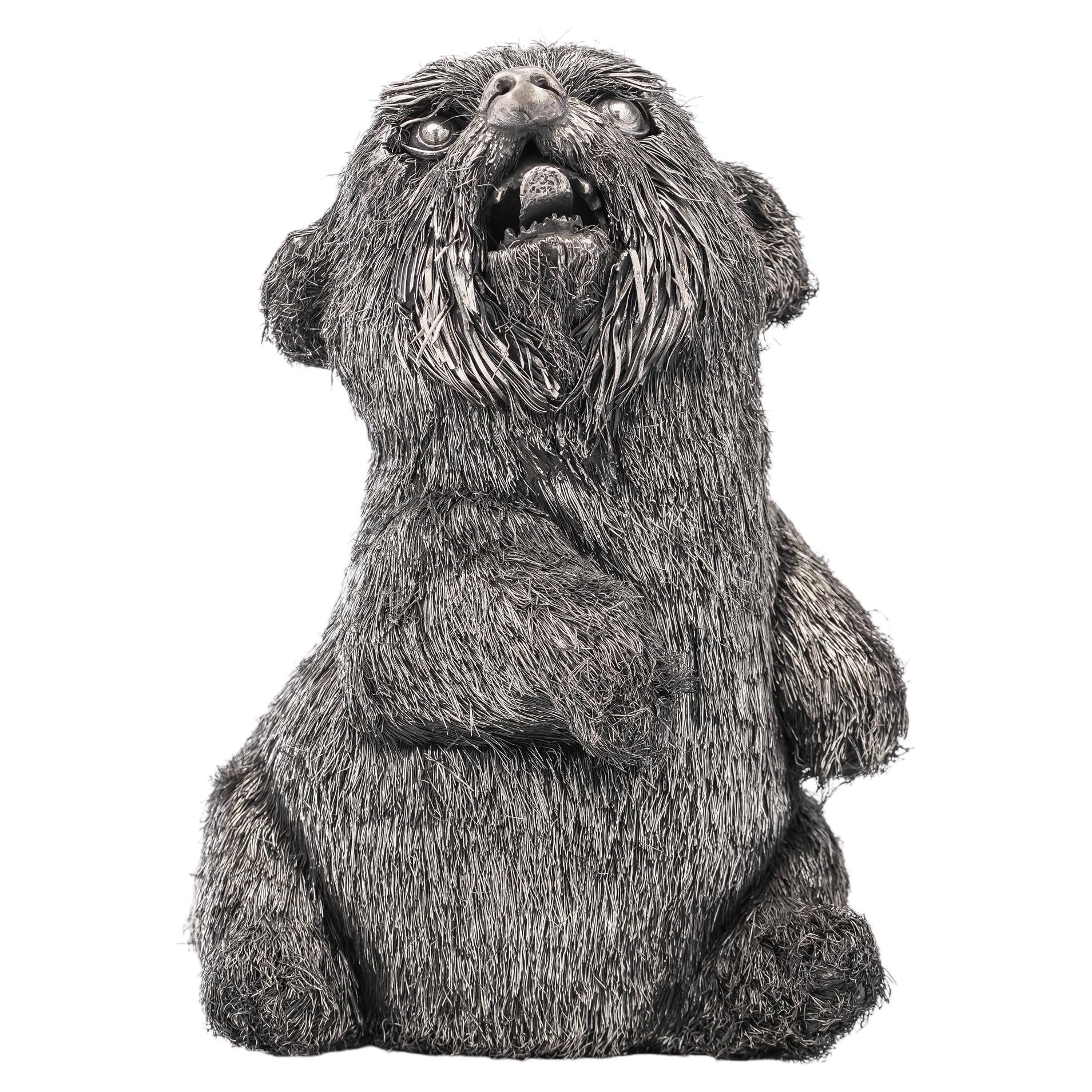 Mario Buccellati Sterling Silver Furry Cub Model in a Sitting Pose For ...