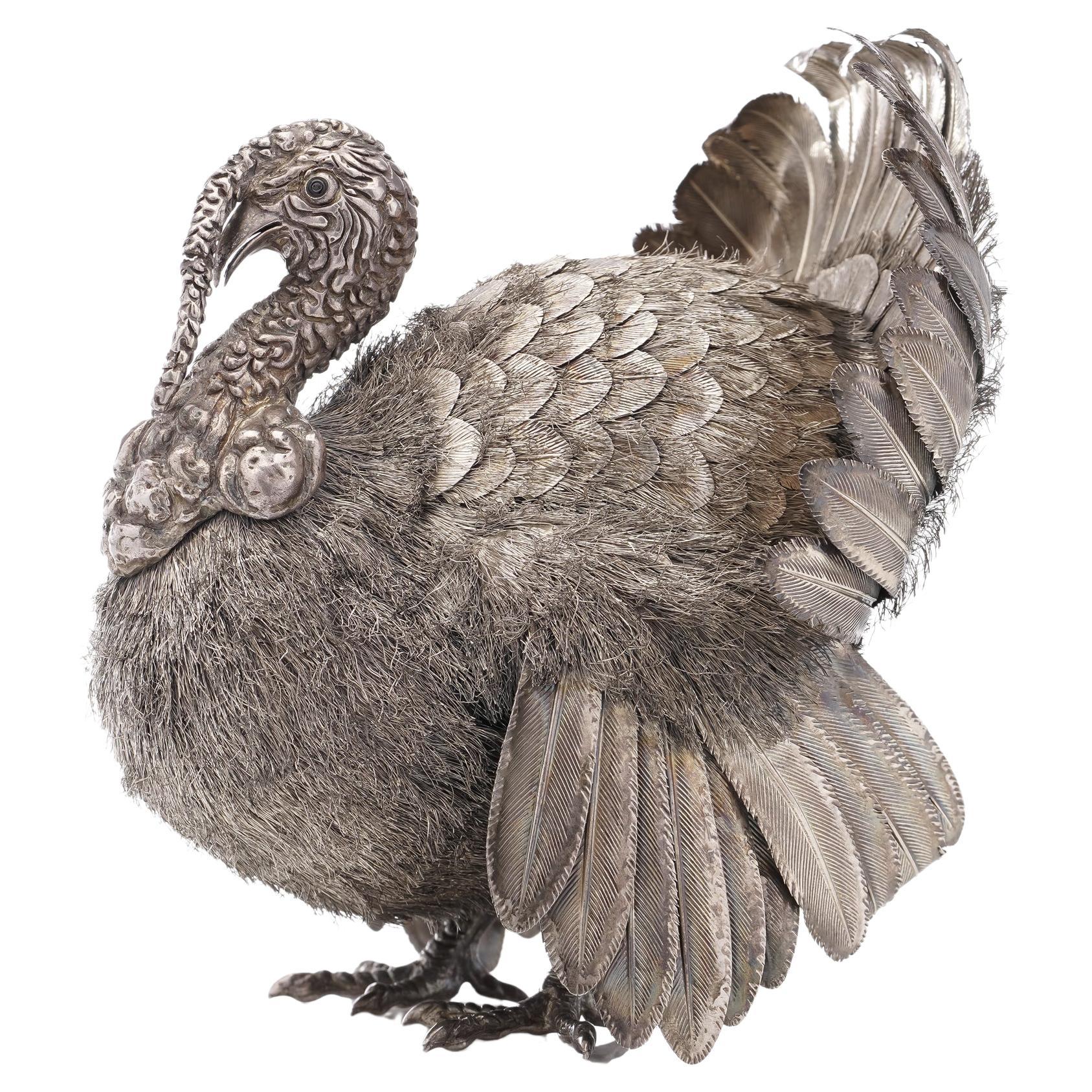 Mario Buccellati sterling silver Turkey model, 1950's For Sale at 1stDibs