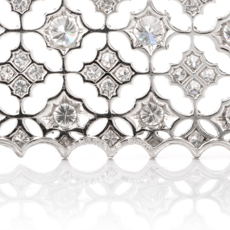 Mario Buccellati Vintage Diamond Window of Snowflakes Platinum Brooch ...
