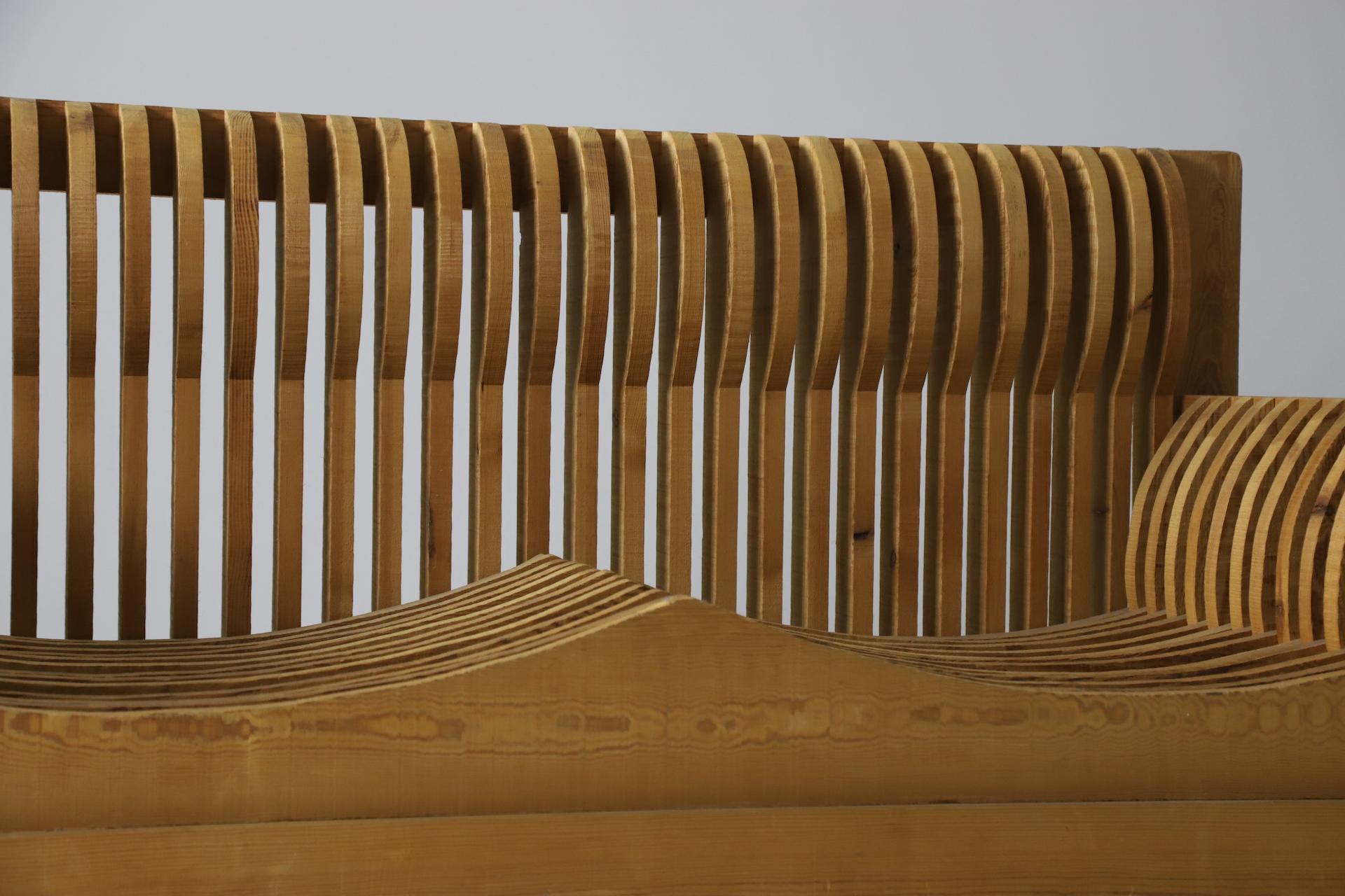 Mario Ceroli ‘Mobili Della Valle’ sofa in raw Russian pine, Italy 1966 ...