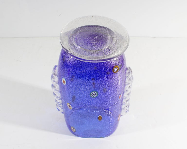Mario Gambaro Signed Italian Murano Art Glass Vase For Sale at 1stDibs