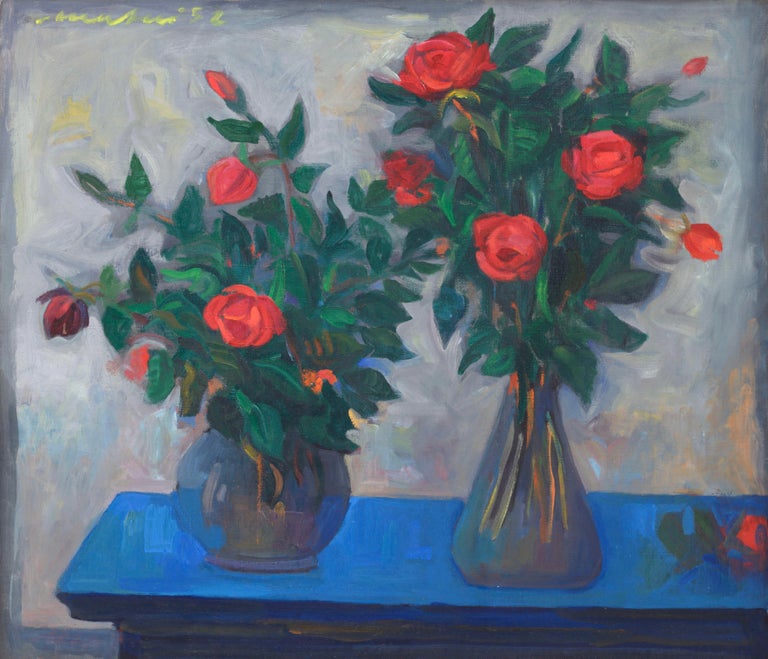 Mario Mafai - Two Vases of Roses, Mario Mafai, 1952 ( Modernist Still ...