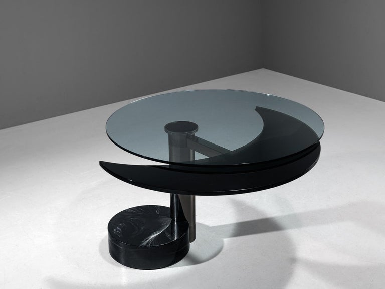 Mario Mazzer for Zanette Dining Table in Glass and Marble For Sale at ...