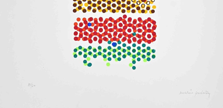 Mario Padovan - Abstract Totem - Lthograph by Mario Padovan - 1970s For ...