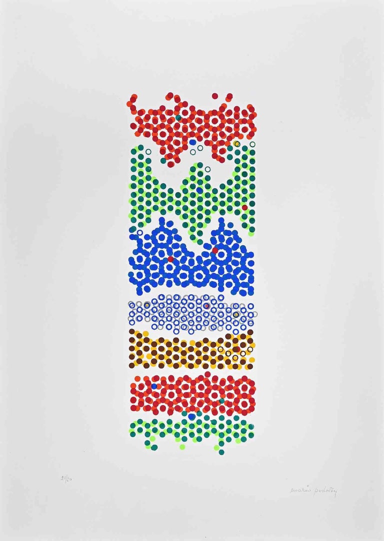 Mario Padovan - Abstract Totem - Lthograph by Mario Padovan - 1970s For ...