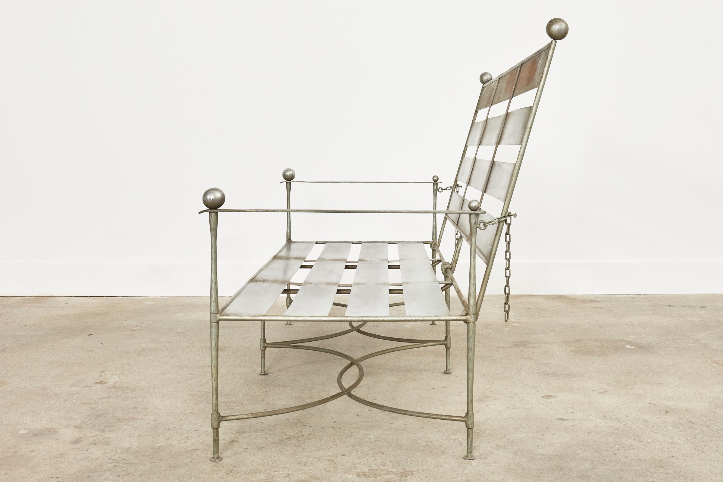 Mario Papperzini for Salterini Reclining Iron Patio and Garden Settee ...