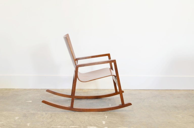 Mario Prandina 'Dondol' Rocking Chair in Oak For Sale at 1stDibs