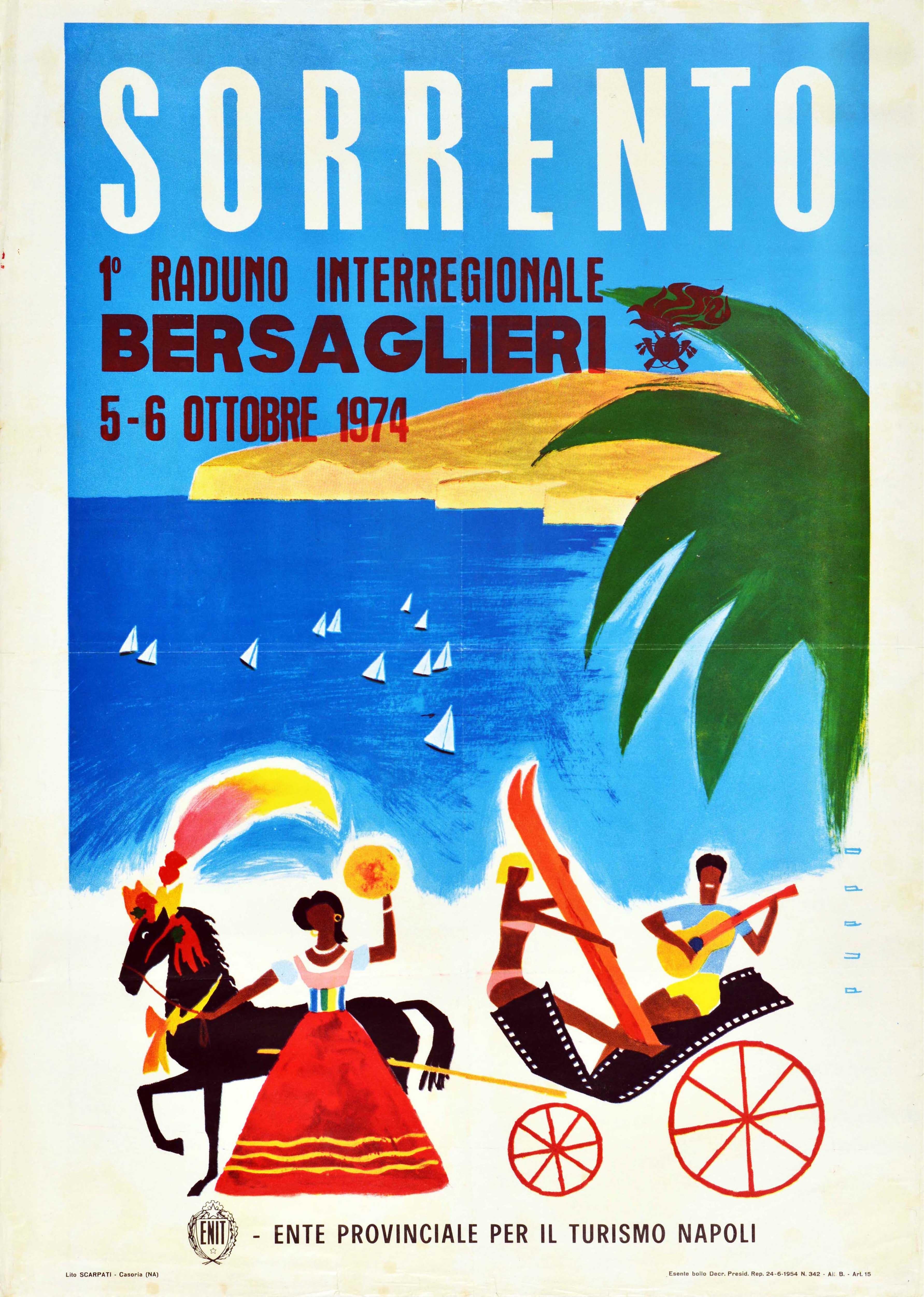 Mario Puppo - Original Vintage ENIT Travel Poster Sorrento Napoli ...