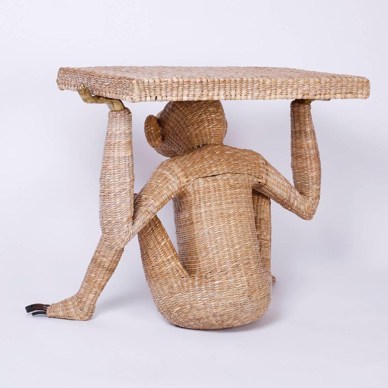 Mario Torres Brass Face Monkey Console, Pair Available. at 1stDibs