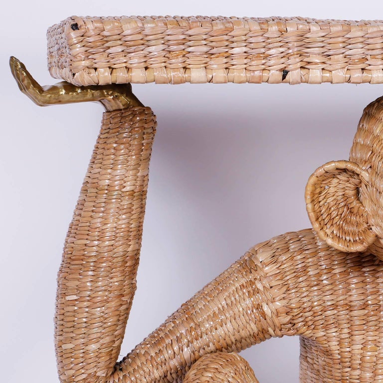 Mario Torres Brass Face Monkey Console, Pair Available. at 1stDibs