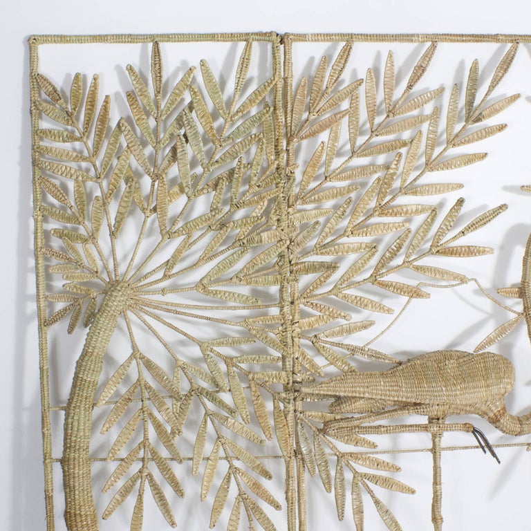 Mario Torres Three-Panel Woven Reed Screen at 1stDibs