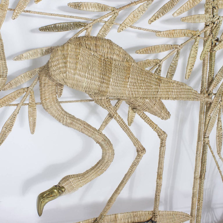 Mario Torres Three-Panel Woven Reed Screen at 1stDibs