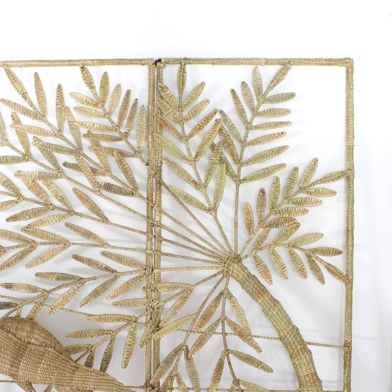 Mario Torres Three-Panel Woven Reed Screen at 1stDibs