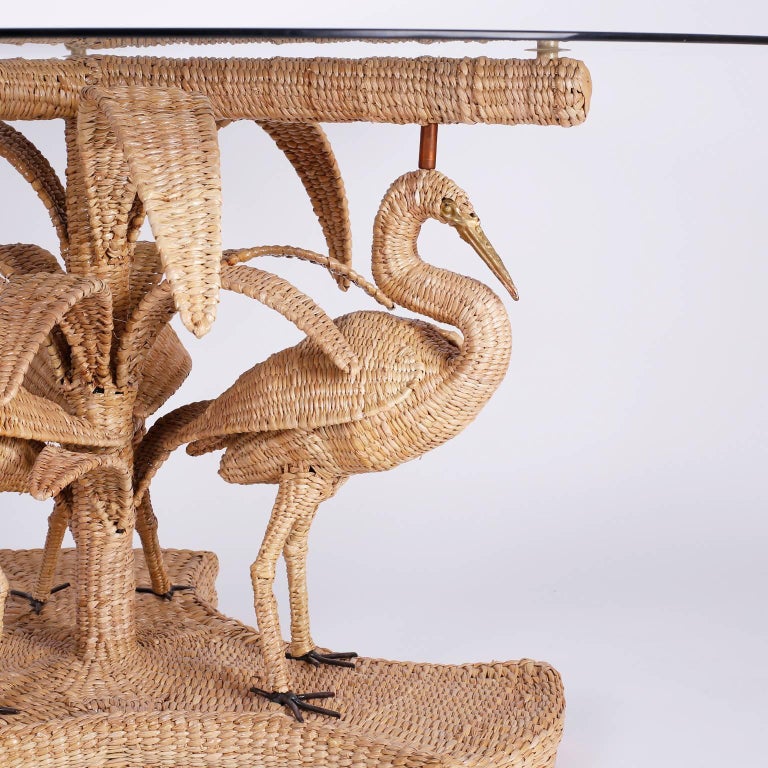 Mario Torres Wicker Table at 1stDibs