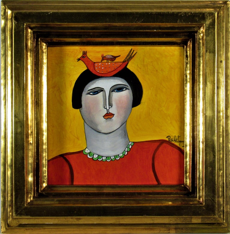 Marion Perlet - Lady with Birds at 1stDibs