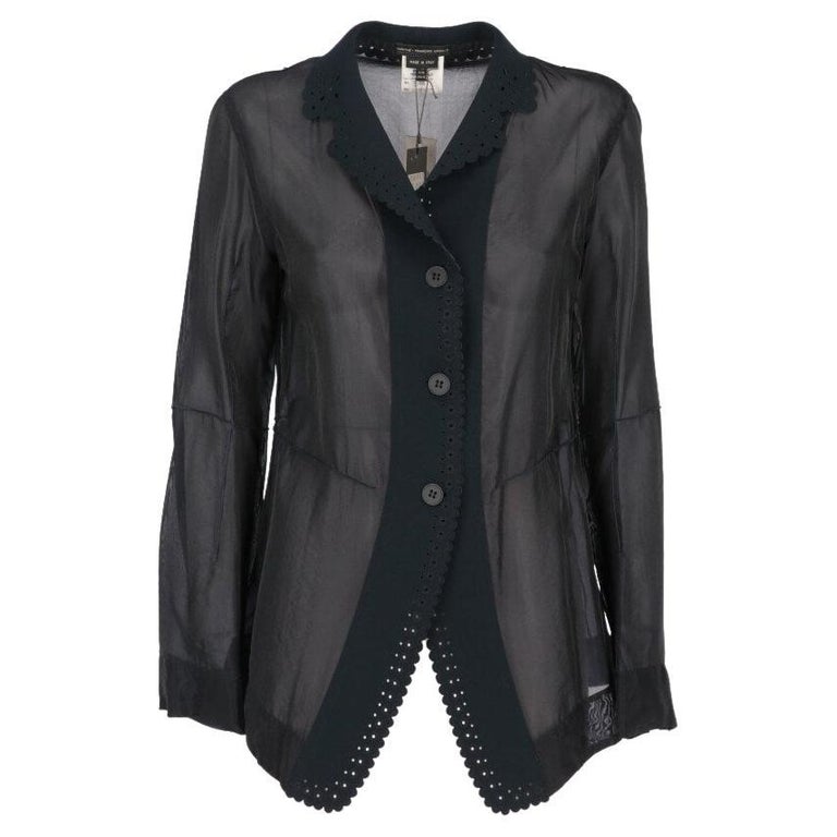 Marithé + François Girbaud midnight blue organdy 2000s blouse For Sale ...