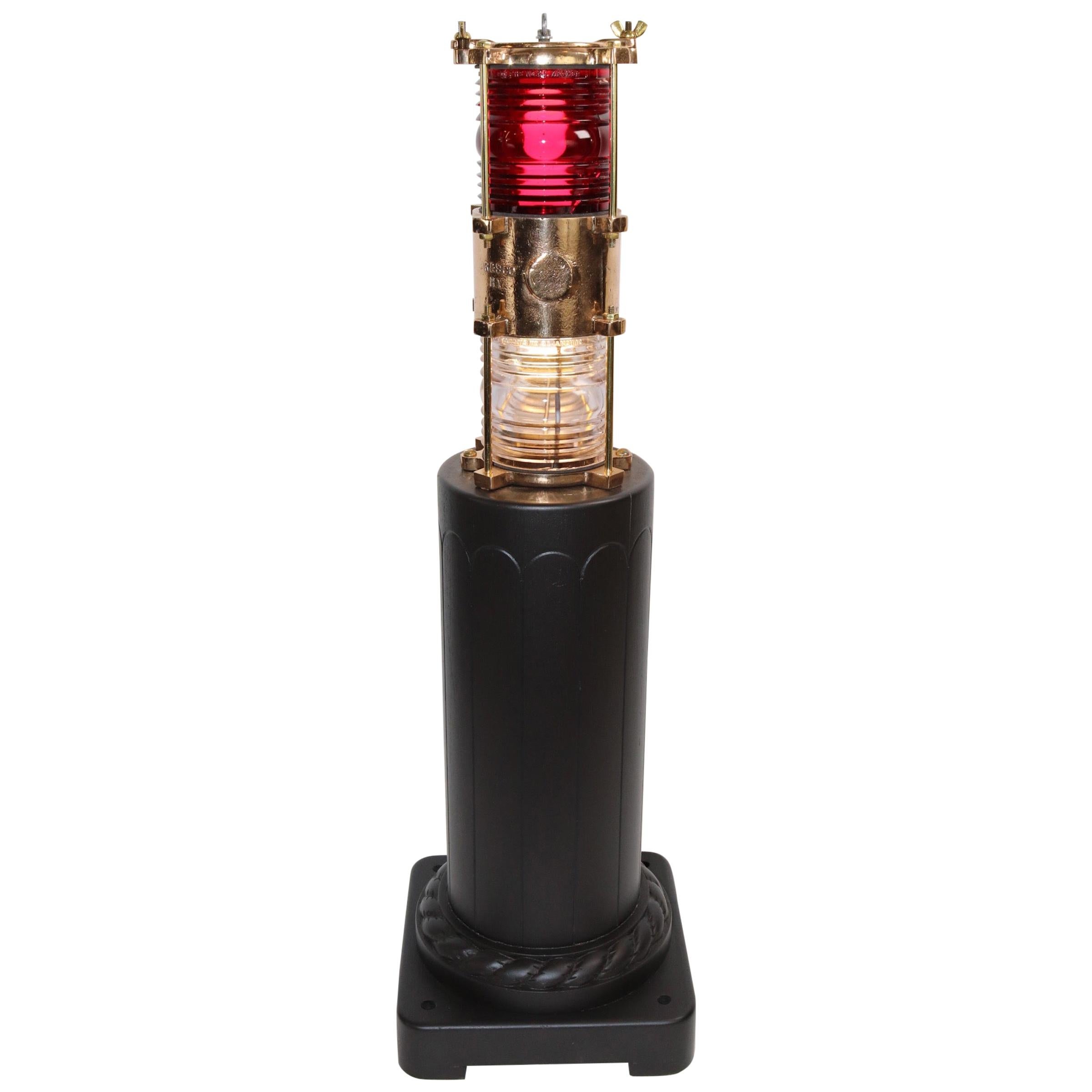 Pair of Solid Brass Maritime Pier Beacons For Sale at 1stDibs