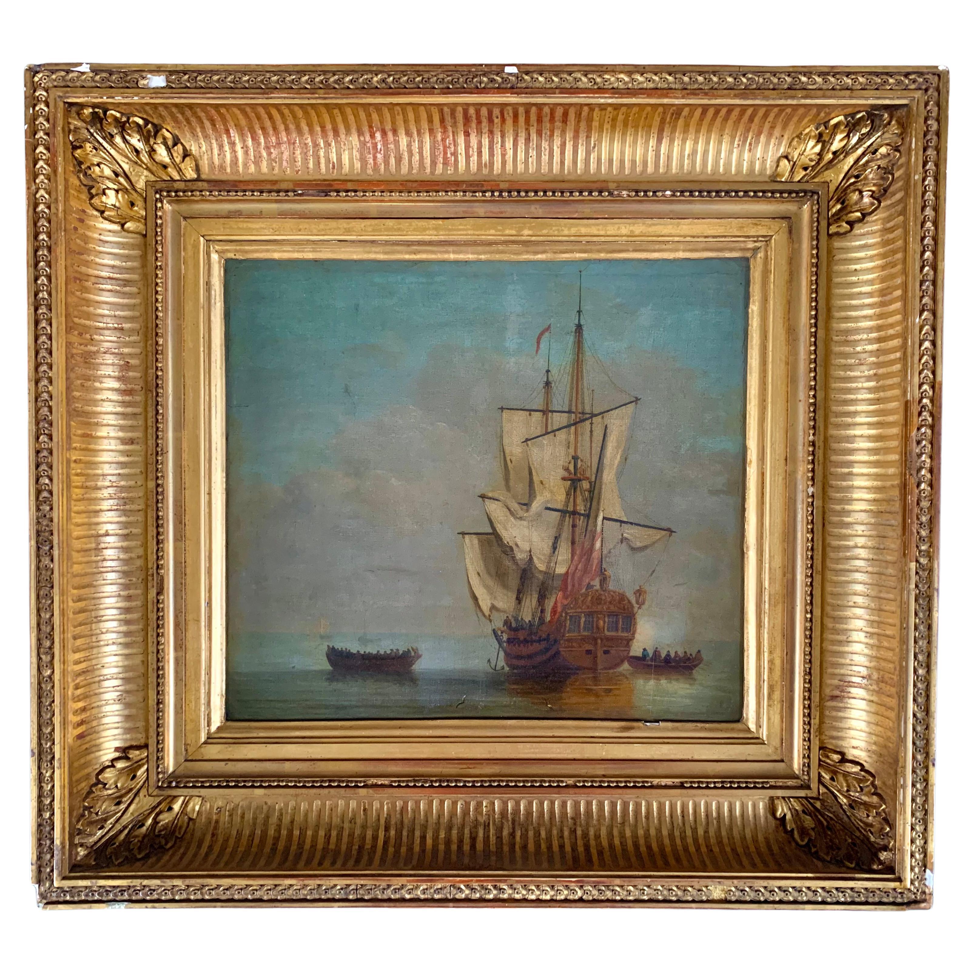 Antique Coastal Oil on Canvas Painting by John Olsen Hammerstad, Circa ...