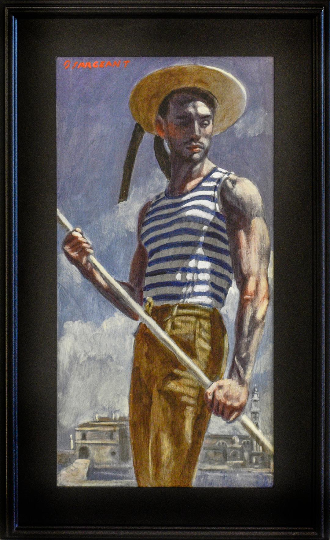 Mark Beard - Gondolier (Academic Style Figurative Painting by Mark ...
