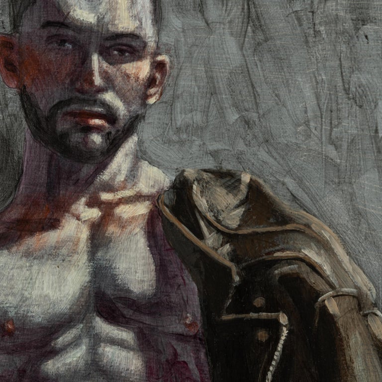 Mark Beard - Mathew with My Leather Jacket (Academic Male Figurative ...