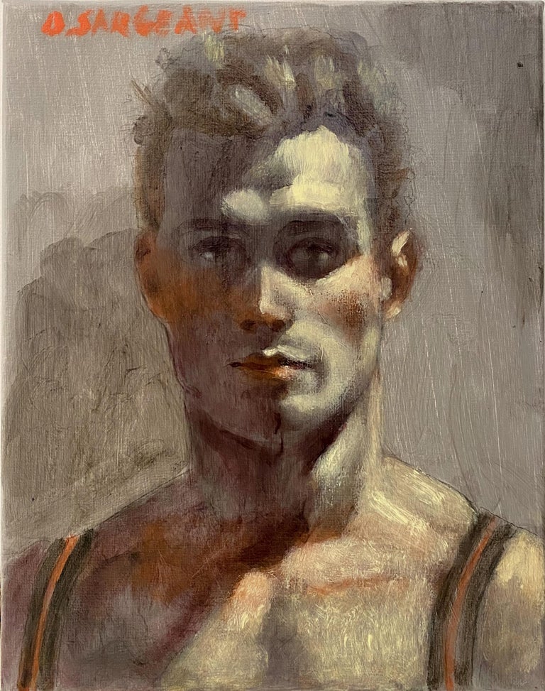 Mark Beard - Portrait of Man in Red Suspenders (Contemporary Figure in ...
