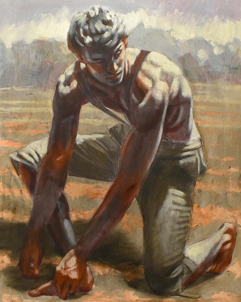 Mark Beard - Sowing the Field: Framed Figurative Oil Painting of a ...
