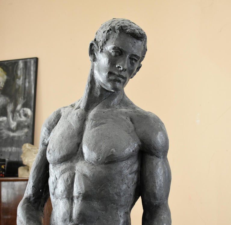 Mark Beard - Male Athlete (Figurative Bronze Standing Sculpture of ...