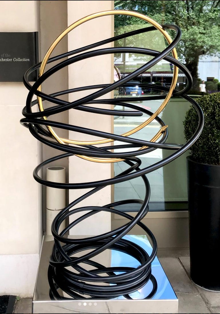 Mark Beattie - 24ct Gold Plated and Painted Copper Sculpture on Mirror ...