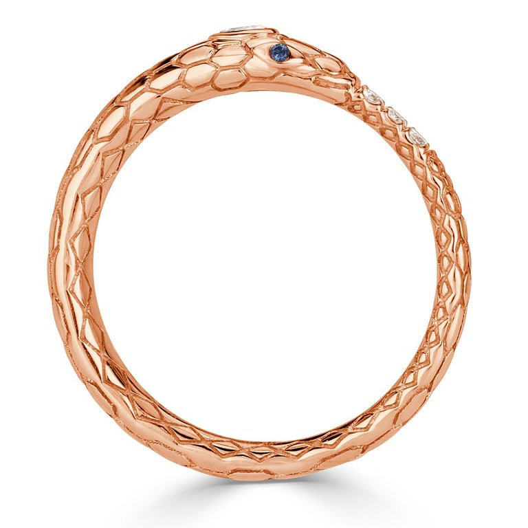 Mark Broumand 0.07 Carat Diamond and Sapphire Ouroboros Ring For Sale ...