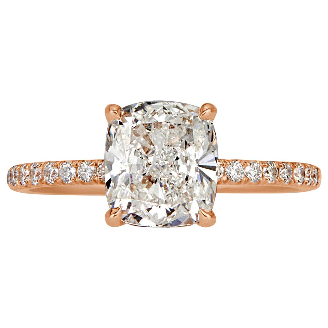 Mark Broumand 2.06 Carat Cushion Cut Diamond Engagement Ring at 1stDibs