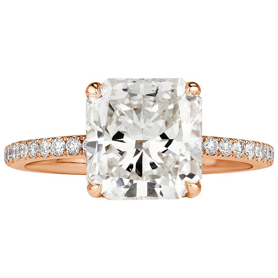 GIA Certified Asher Cut Diamond Ring 3.58 Carat For Sale at 1stDibs