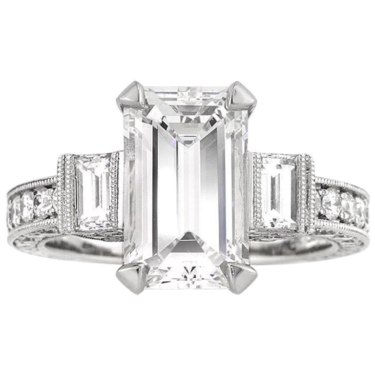 Mark Broumand 3.13 Carat Shield Cut Diamond Engagement Ring at 1stDibs ...