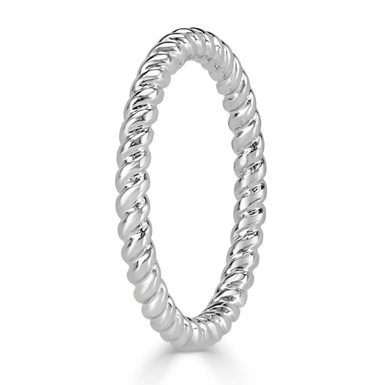 Mark Broumand Twisted Rope Wedding Band in 18 Karat White Gold For Sale ...
