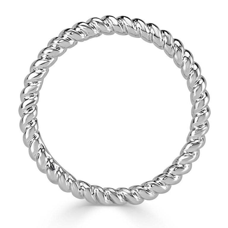 Mark Broumand Twisted Rope Wedding Band in 18 Karat White Gold For Sale ...