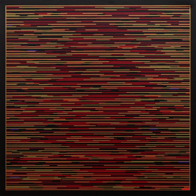 Mark Byckowski - "VM 8" Red Striped Abstract Geometric Painting For ...