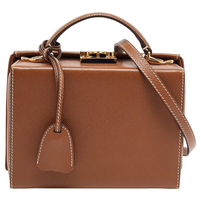 Mark Cross Brown Leather Grace Box Bag For Sale at 1stDibs