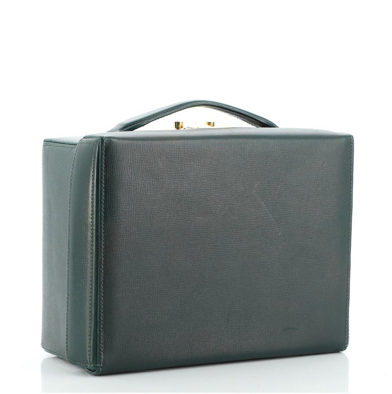 Mark Cross Grace Box Bag Leather Large Green at 1stDibs