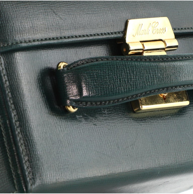 Mark Cross Grace Box Bag Leather Large Green at 1stDibs