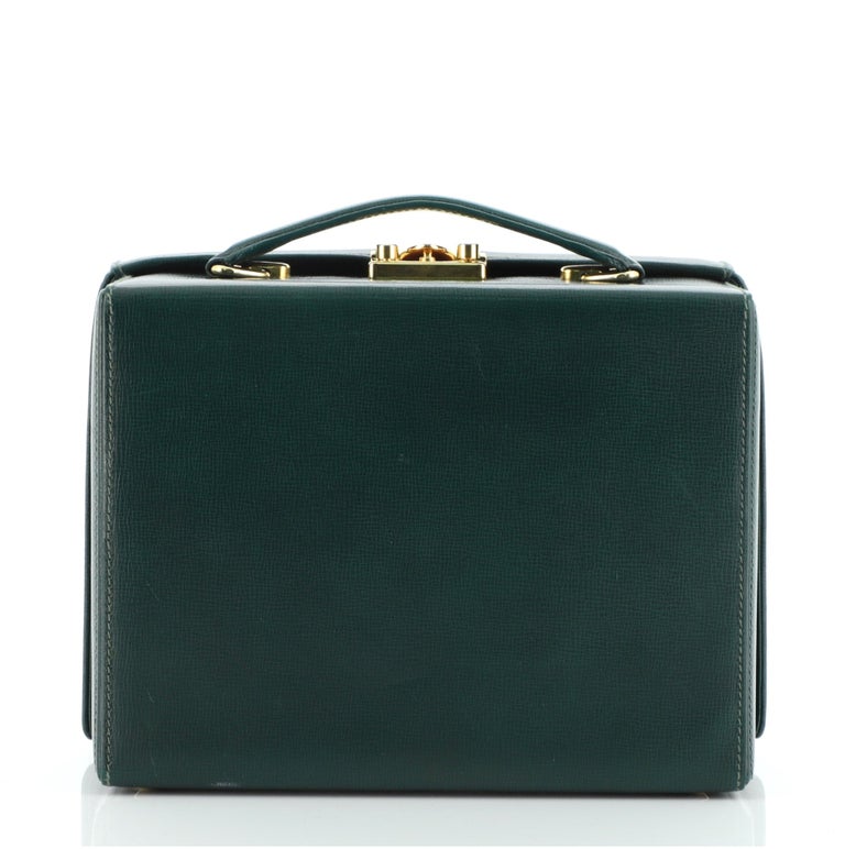 Mark Cross Grace Box Bag Leather Large Green For Sale at 1stDibs