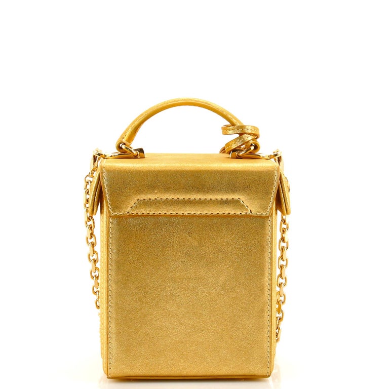 Mark Cross Grace Cube Box Bag Crystal Embellished Metallic Leather For ...