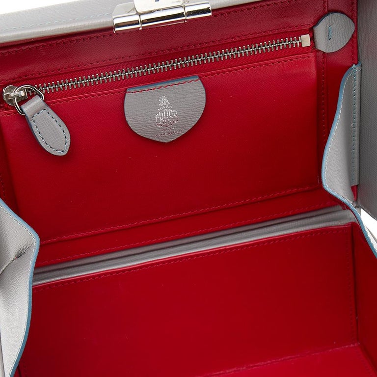 Mark Cross Grey Leather Small Grace Box Bag at 1stDibs