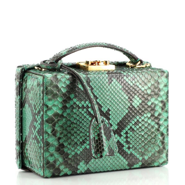 Mark Cross Model: Grace Box Bag Python Small For Sale at 1stDibs