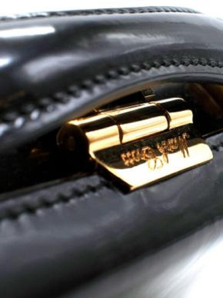 Mark Cross Patent Leather Grace Mini Box Bag For Sale at 1stDibs